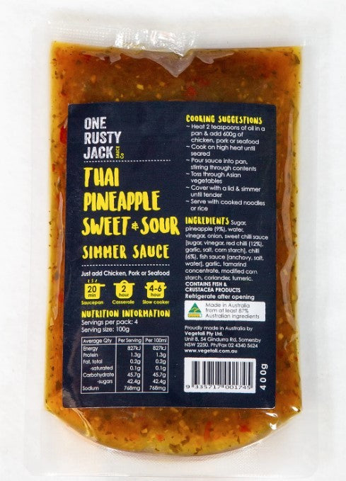One Rusty Jack Thai Pineapple Sweet & Sour Simmer Sauce 400g – Back O ...